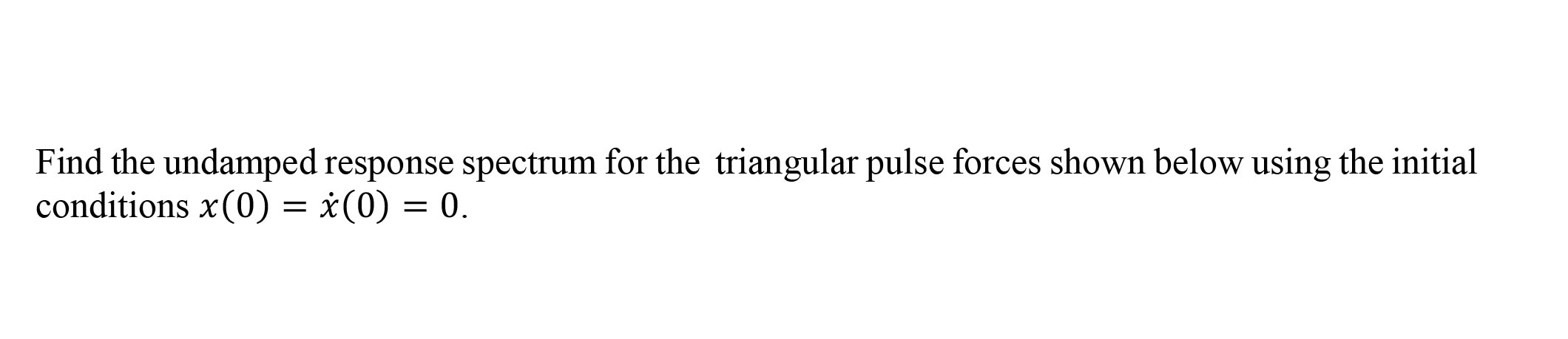 Solved FO) F 0 to Triangular pulse Find the undamped | Chegg.com