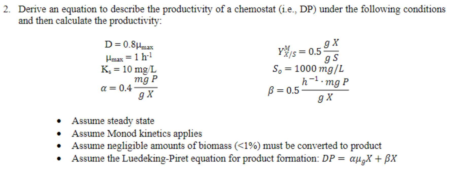 Solved Derive an equation to describe the productivity of a | Chegg.com