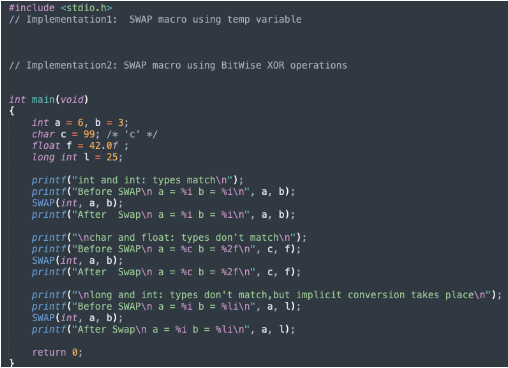 Solved Write a program that swap two arguments of any type | Chegg.com