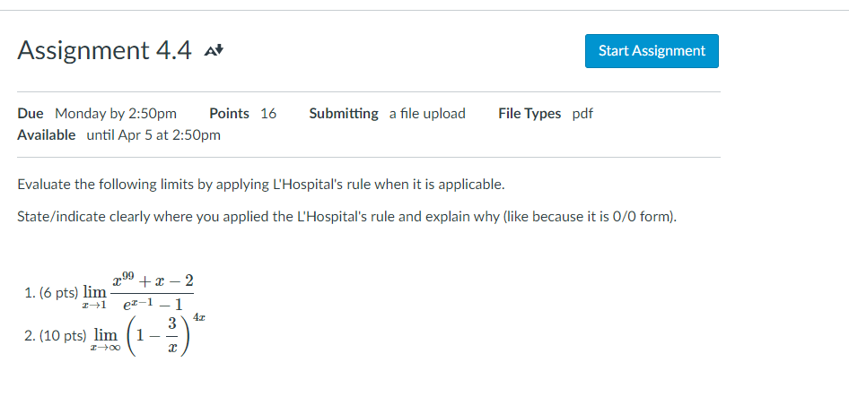 Solved Assignment 4.4 A Start Assignment Submitting a file | Chegg.com