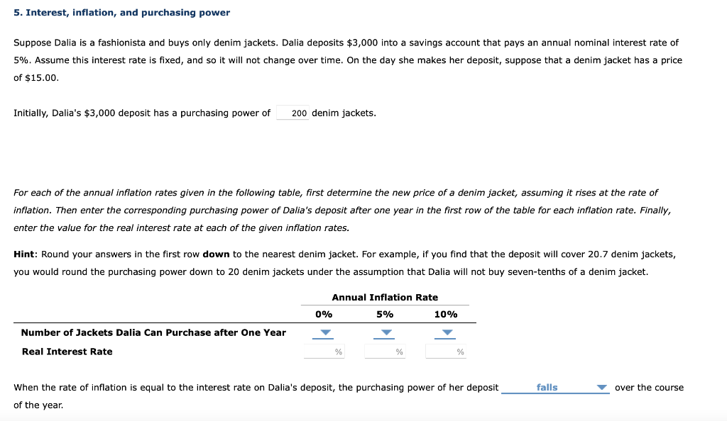 Solved 5. Interest, inflation, and purchasing power Suppose | Chegg.com