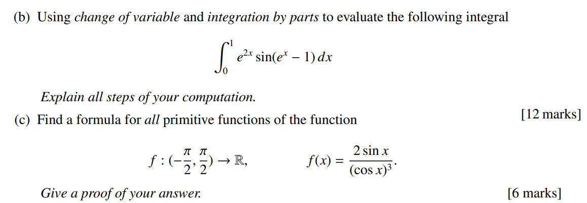 Solved (b) Using change of variable and integration by parts | Chegg.com