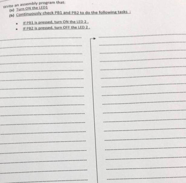 Solved write an assembly program that (a) Turn ON the LEDI | Chegg.com