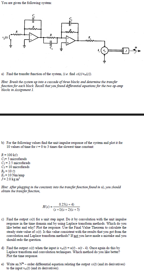 Solved You are given the following system:a) ﻿Find the | Chegg.com