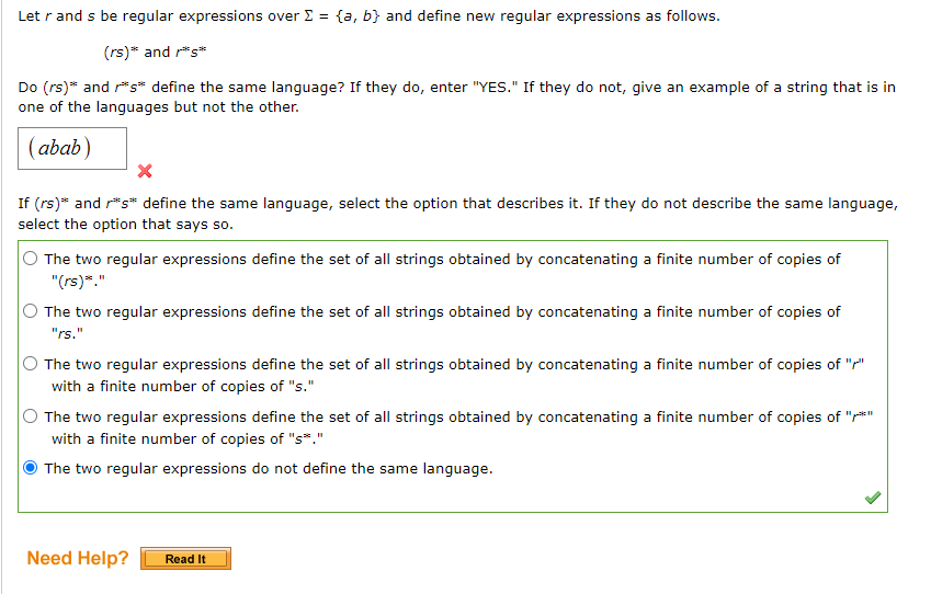 Solved Let r and s be regular expressions over Σ={a,b} and | Chegg.com
