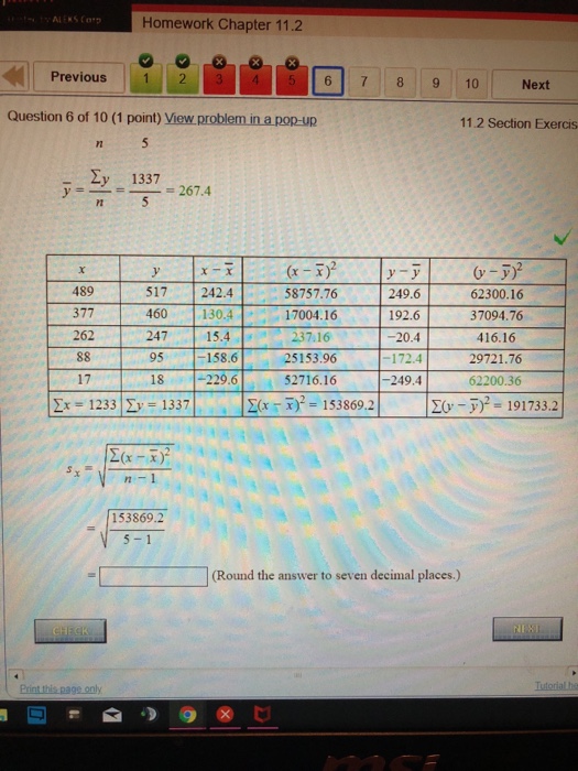 Solved Homework Chapter 11.2 Previous 1 2 3 4 5 67 8 9 10 | Chegg.com
