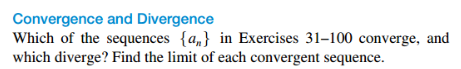Solved Convergence and Divergence Which of the sequences | Chegg.com