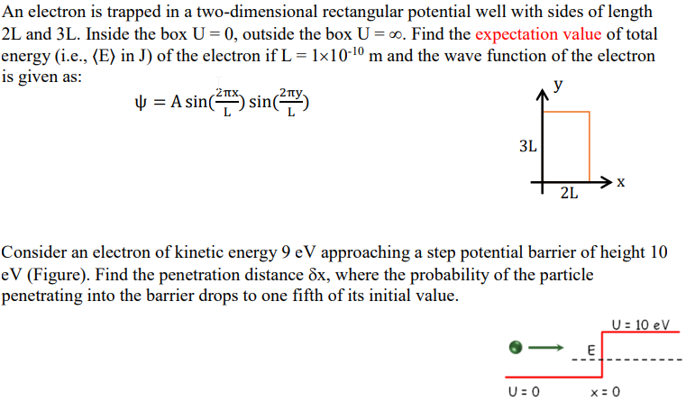 Solved An electron is trapped in a two-dimensional | Chegg.com