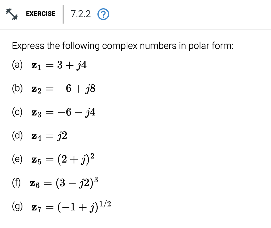 Solved Express the following complex numbers in ﻿polar | Chegg.com