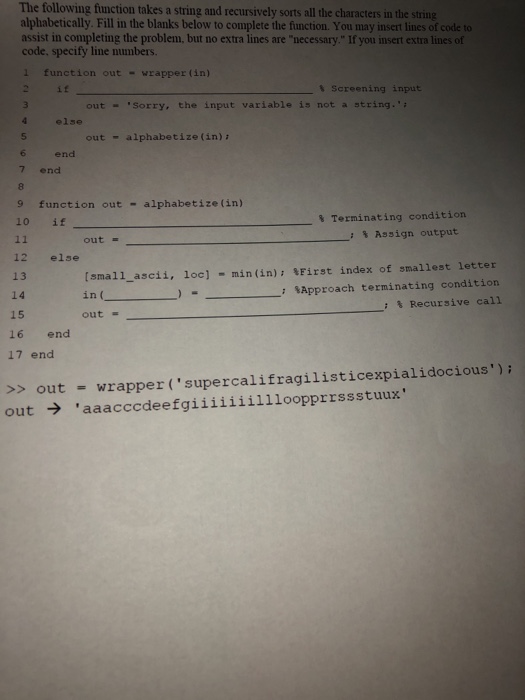 Solved The following function takes a string and recursively | Chegg.com