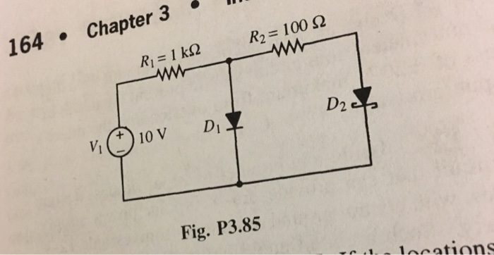 Solved A at ents 3.85 A Schottky diode with Yp = 0.3 V and a | Chegg.com