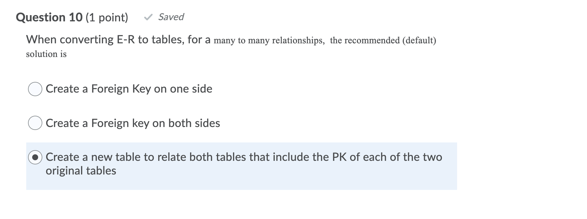 Solved Question 6 (1 point) Saved Given an Department | Chegg.com