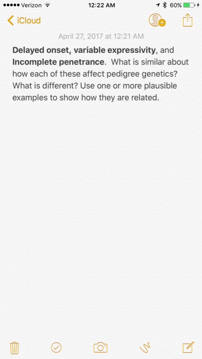 Solved Delayed onset, variable expressivity, and incomplete | Chegg.com