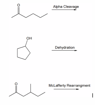 Solved Alpha Cleavage OH Dehydration McLafferty Rearrangment | Chegg.com