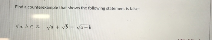 Solved Find a counterexample that shows the following | Chegg.com
