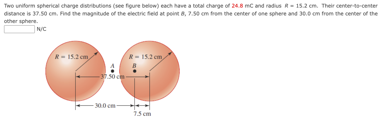 Solved Two uniform spherical charge distributions (see | Chegg.com