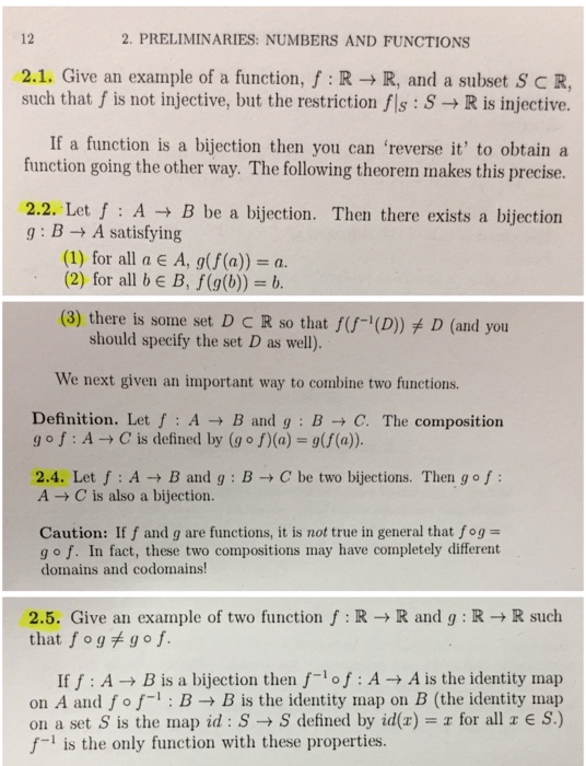 Solved 12 2. PRELIMINARIES: NUMBERS AND FUNCTIONS 42.1. Give | Chegg.com