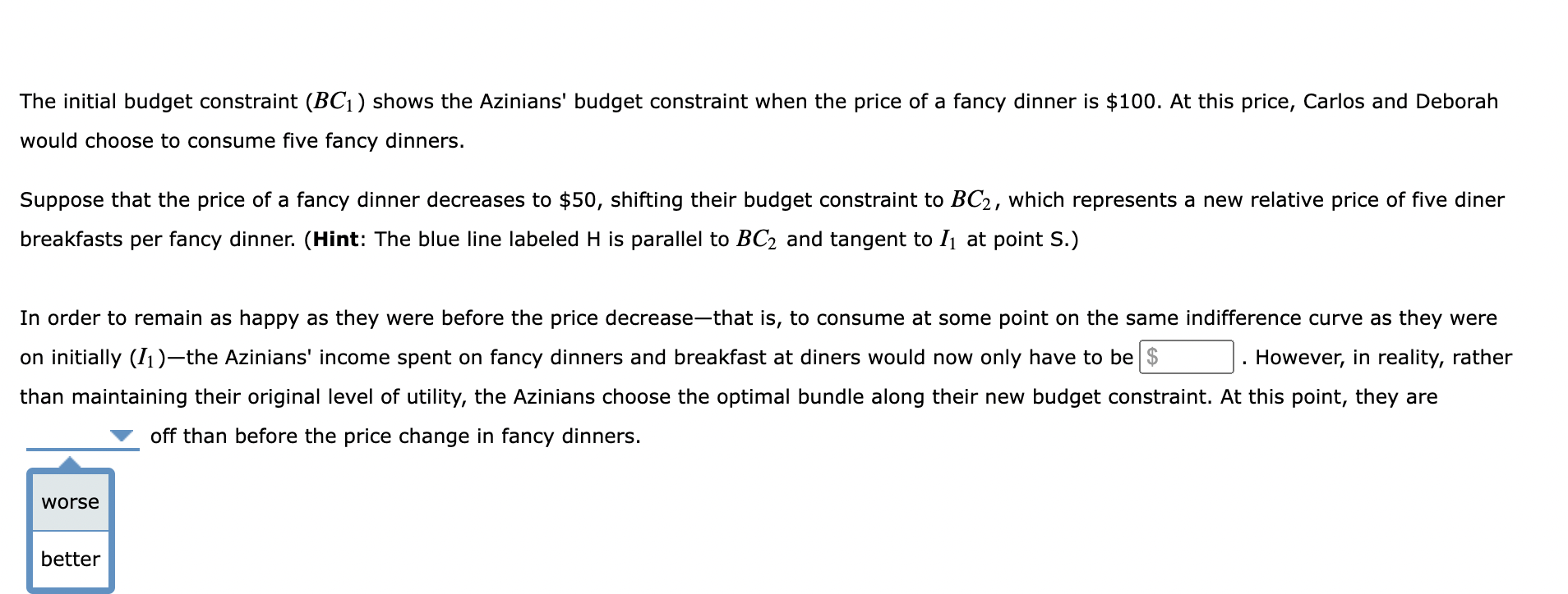 Solved 9. Income and substitution effects Carlos and Deborah | Chegg.com