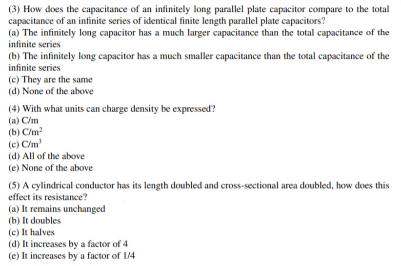 Solved (3) How does the capacitance of an infinitely long | Chegg.com