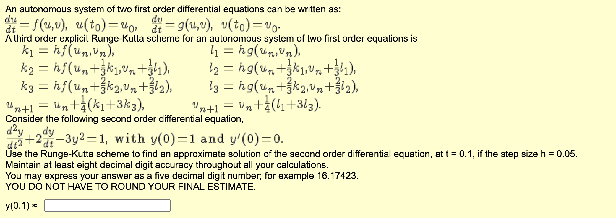 Solved An autonomous system of two first order differential | Chegg.com