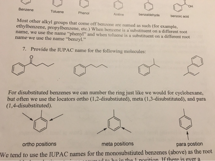 Solved ?? Benzene Toluene Phenol Aniline benzaldehyde | Chegg.com