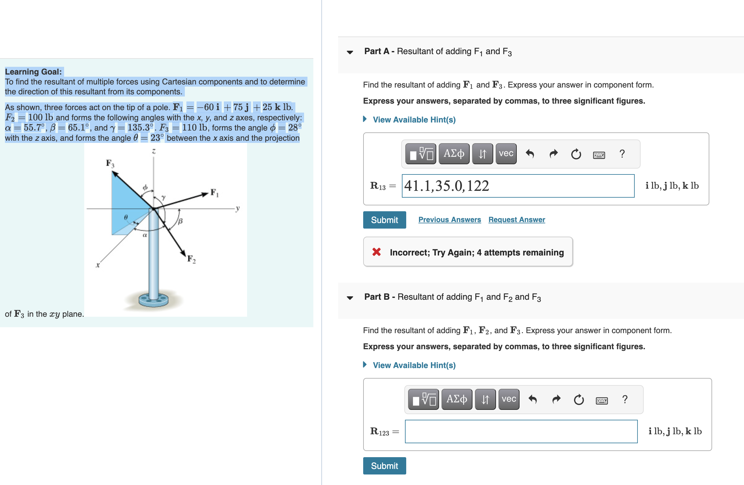 Solved how to post a questionPart A - ﻿Resultant of adding | Chegg.com