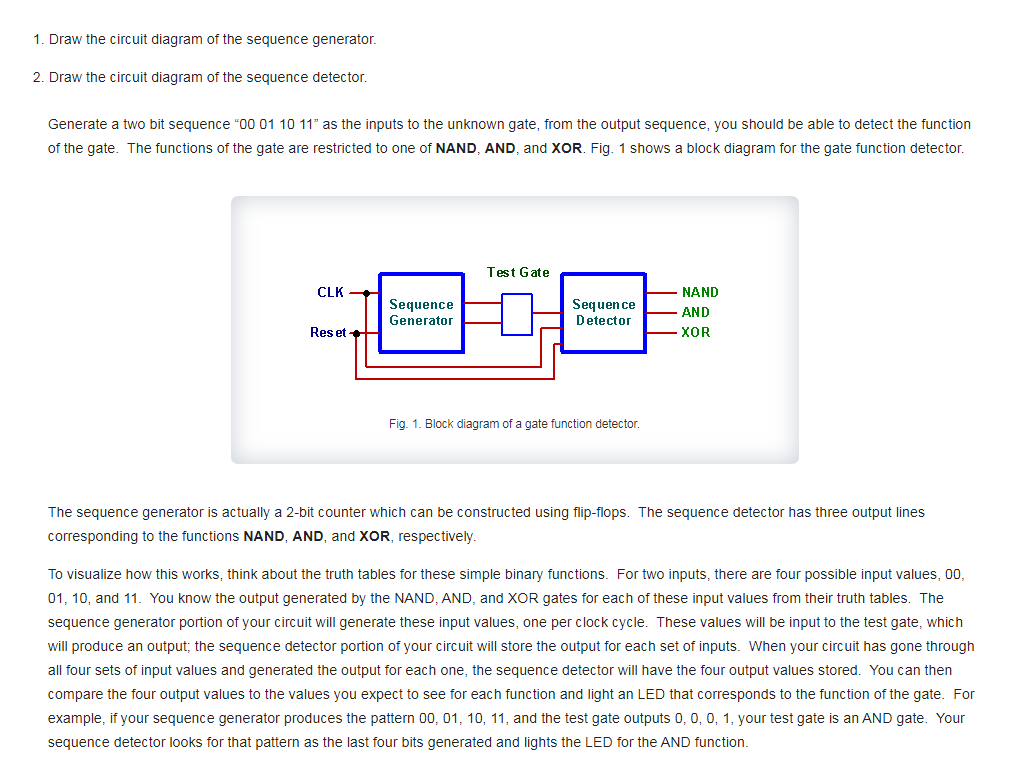 1. Draw the circuit diagram of the sequence | Chegg.com