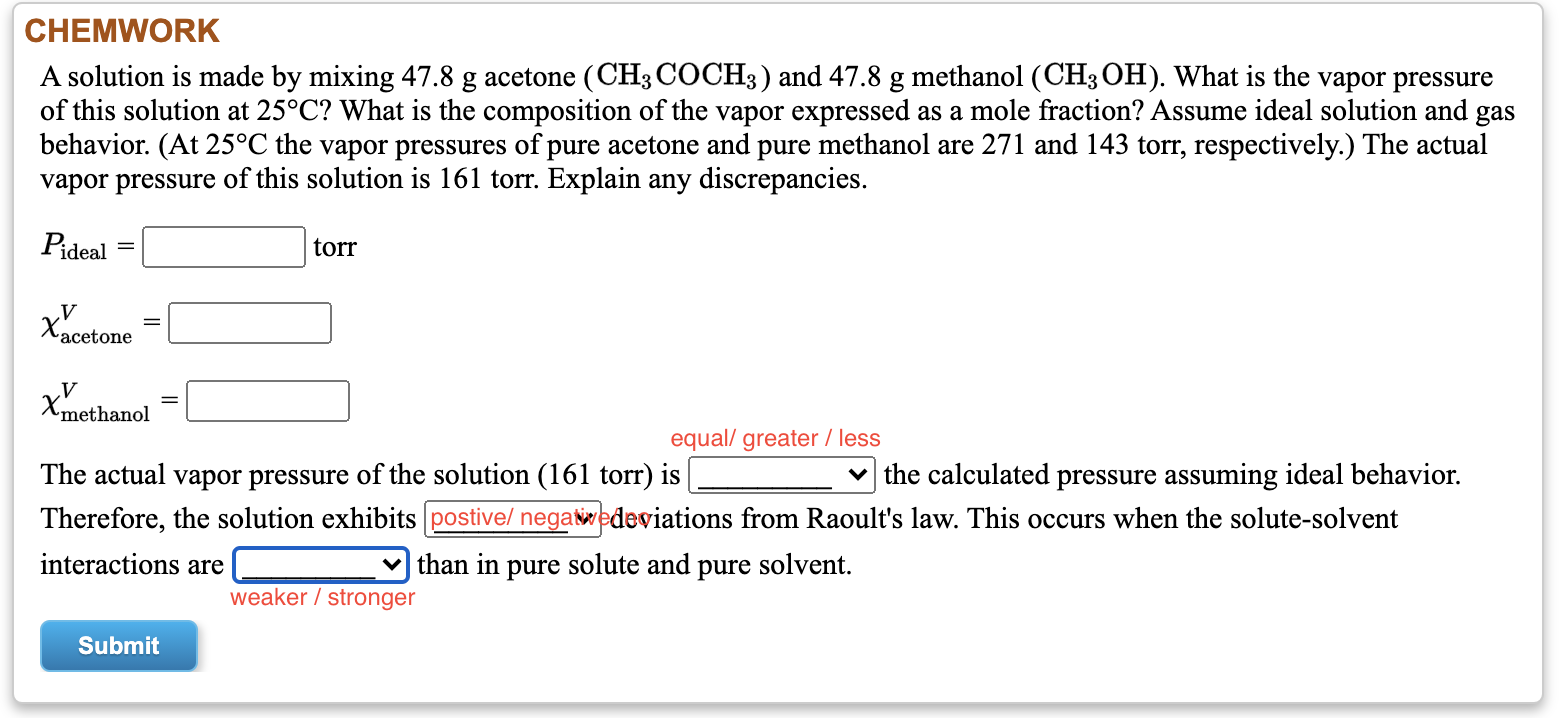 Solved CHEMWORK A solution is made by mixing 47.8 g acetone | Chegg.com