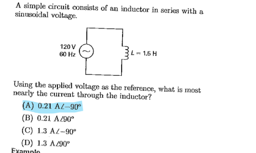 Solved A simple circuit consists of an inductor in series | Chegg.com