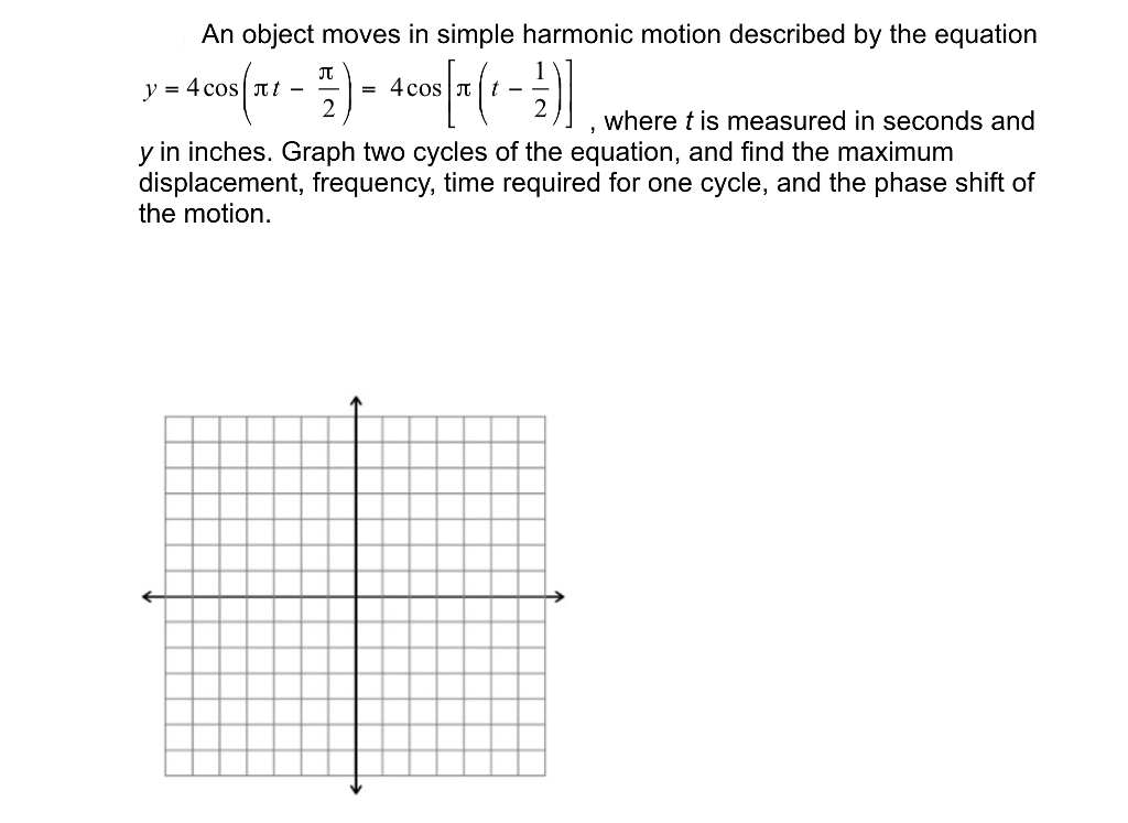 Solved An object moves in simple harmonic motion described | Chegg.com