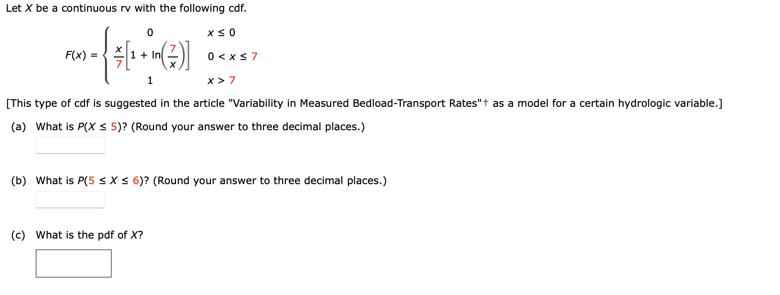 Solved Let X be a continuous rv with the following cdf. | Chegg.com