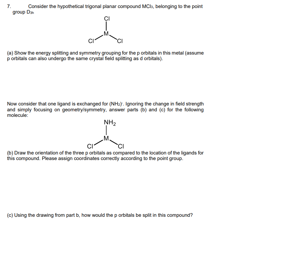 Solved 7. Consider the hypothetical trigonal planar compound | Chegg.com