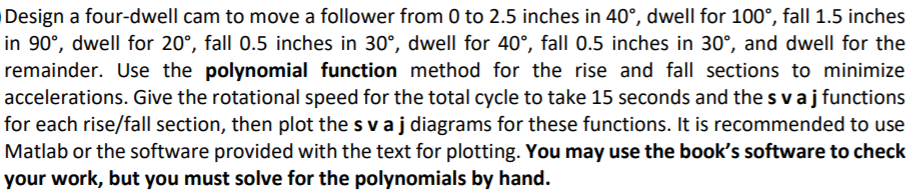 Solved Design a four-dwell cam to move a follower from 0 to | Chegg.com