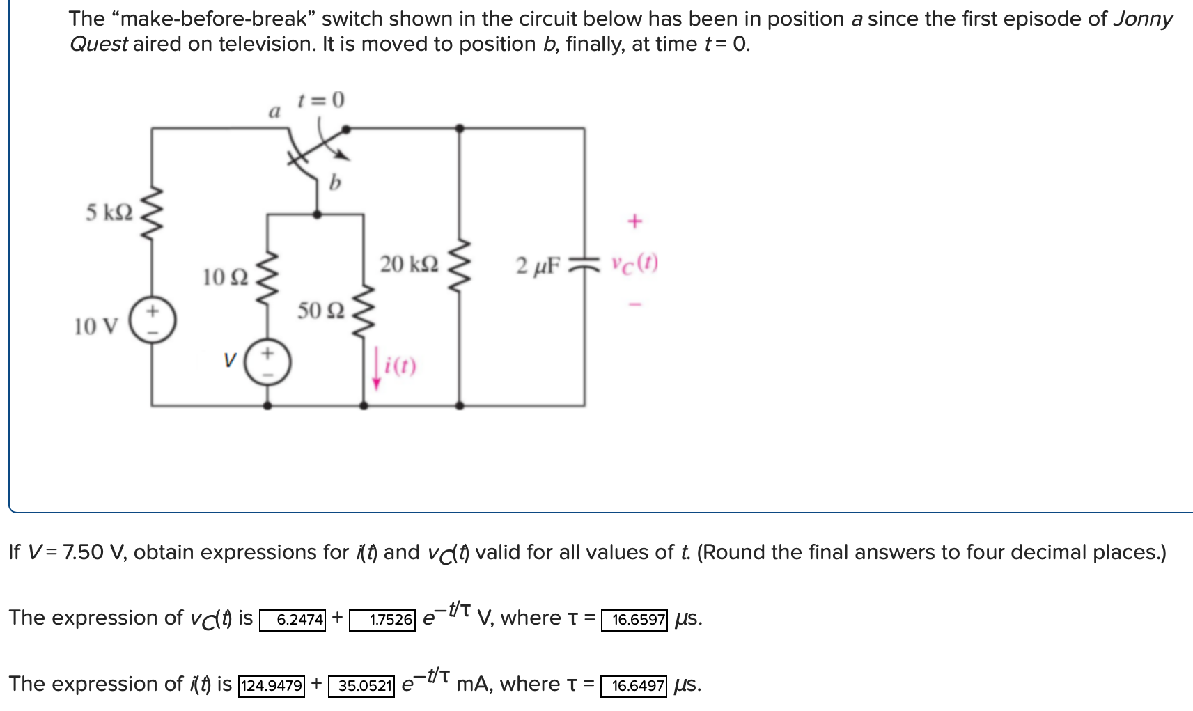 Solved According to the system, only the value of τ=16.6597 | Chegg.com