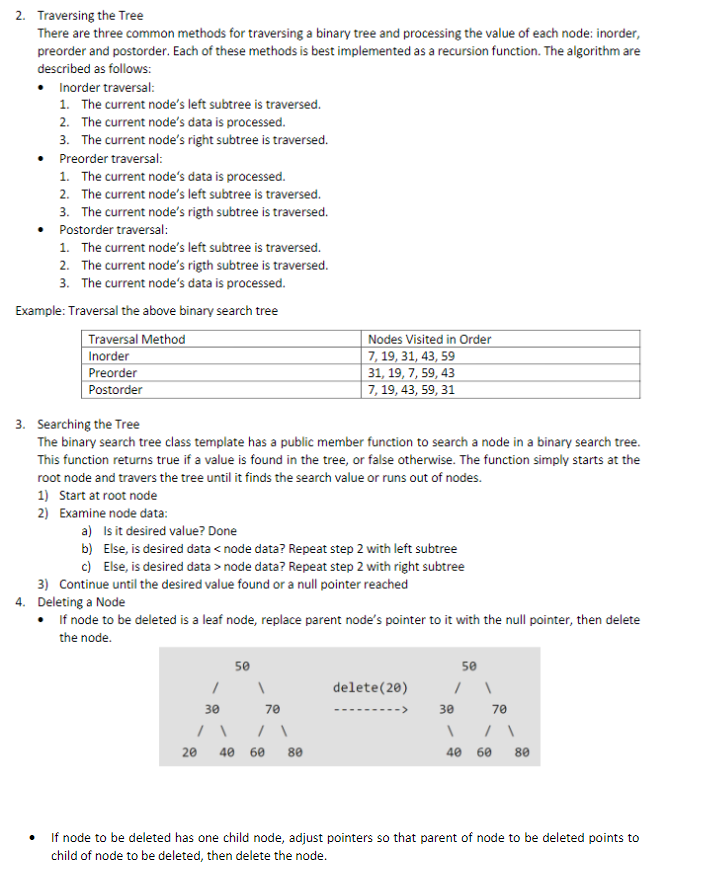 Solved COP 3331 Course Project – Binary Search Tree A binary | Chegg.com