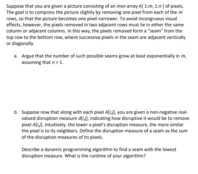 Solved Suppose that you are given a picture consisting of an | Chegg.com