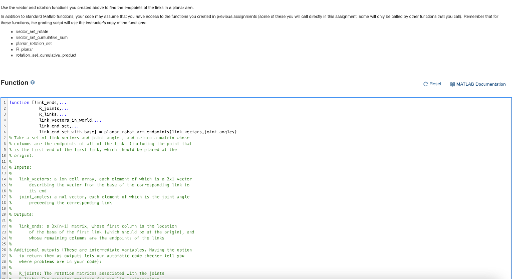 Solved Use the vector and rotation functions you created | Chegg.com