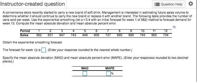 Solved Instructor-created question s Question Help A | Chegg.com