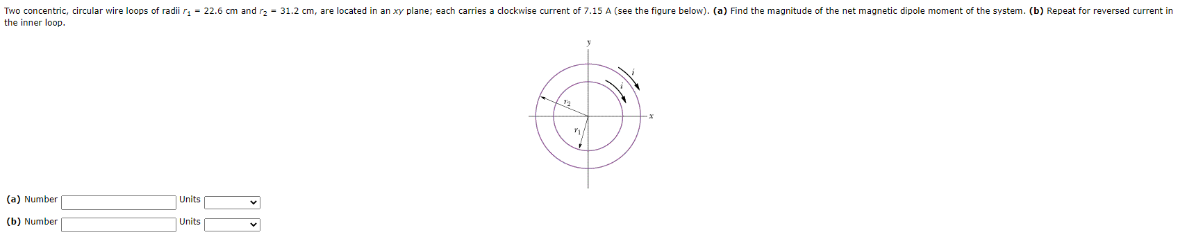 Solved Two concentric, circular wire loops of radii r 1 = | Chegg.com