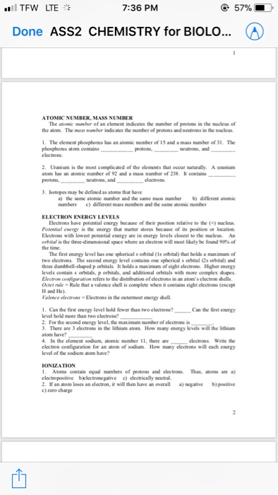 Solved BASIC CHEMISTRY for BIOLOGY CHEMICAL SYMBOLS OF | Chegg.com