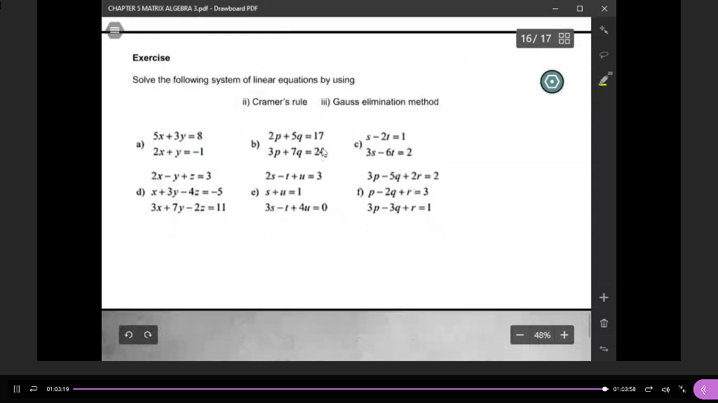 Solved CHAPTER 5 MATRIX ALGEBRA 3.pdf - Drawboard PDF 16/17 | Chegg.com