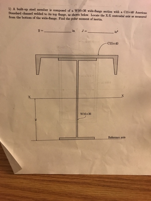 Solved A built-up steel memeber is composed of a W16*36 | Chegg.com