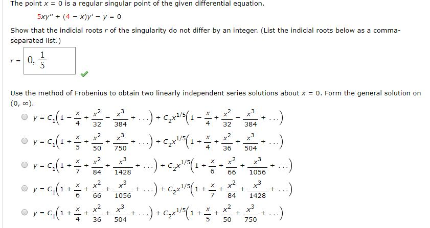 Solved The point x = 0 is a regular singular point of | Chegg.com
