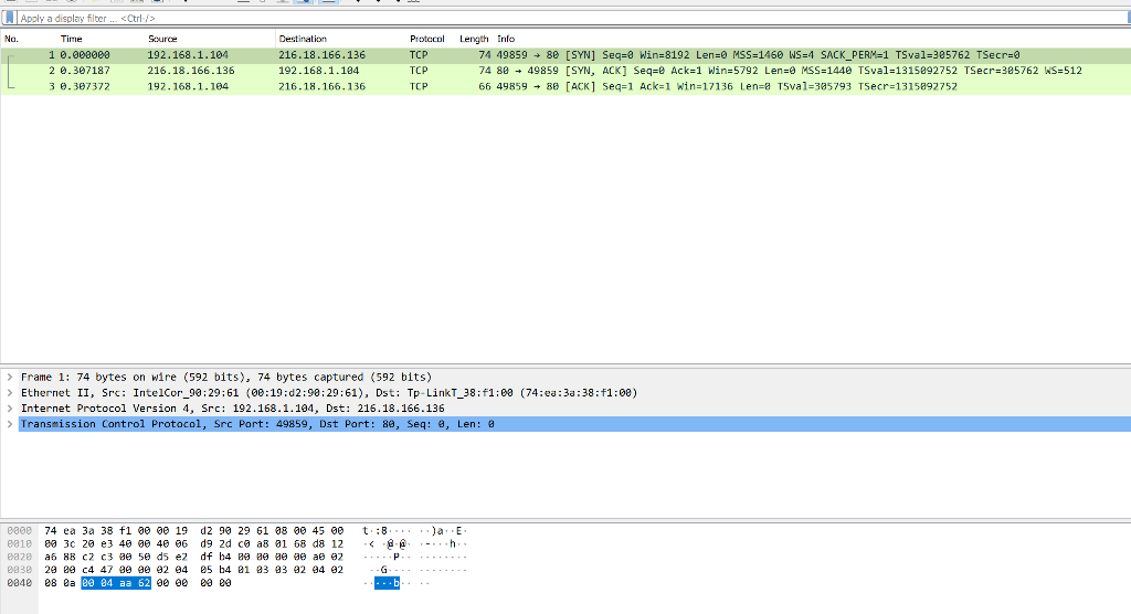 Solved The attached pcap file shows a conection method | Chegg.com