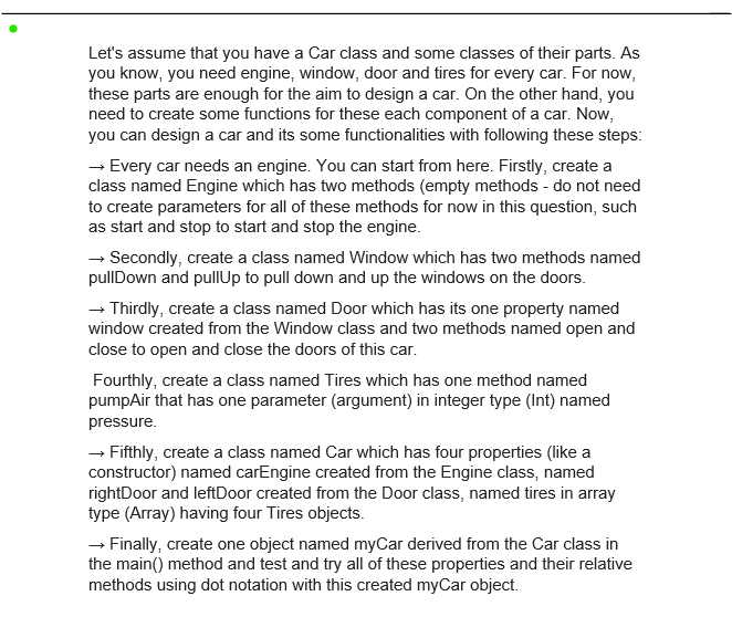 Solved Let's assume that you have a Car class and some | Chegg.com