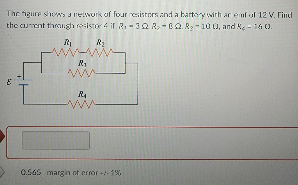 Solved The figure shows a network of four resistors and a | Chegg.com