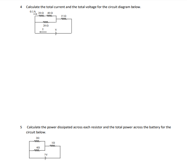 Solved 4 Calculate the total current and the total voltage | Chegg.com