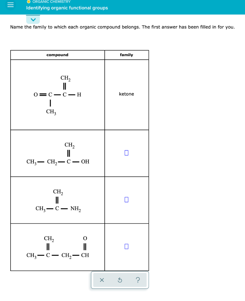 Solved O ORGANIC CHEMISTRY Identifying organic functional | Chegg.com