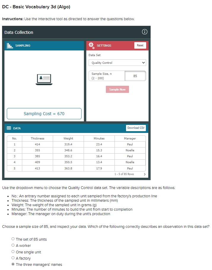 Solved DC - ﻿Basic Vocabulary 3d (Algo)Instructions: Use the | Chegg.com