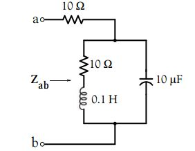 Solved 10 Ω aa - 10 Ω Za ab 10 μF 0.1 Η bo Zab = Z = 10+ | Chegg.com